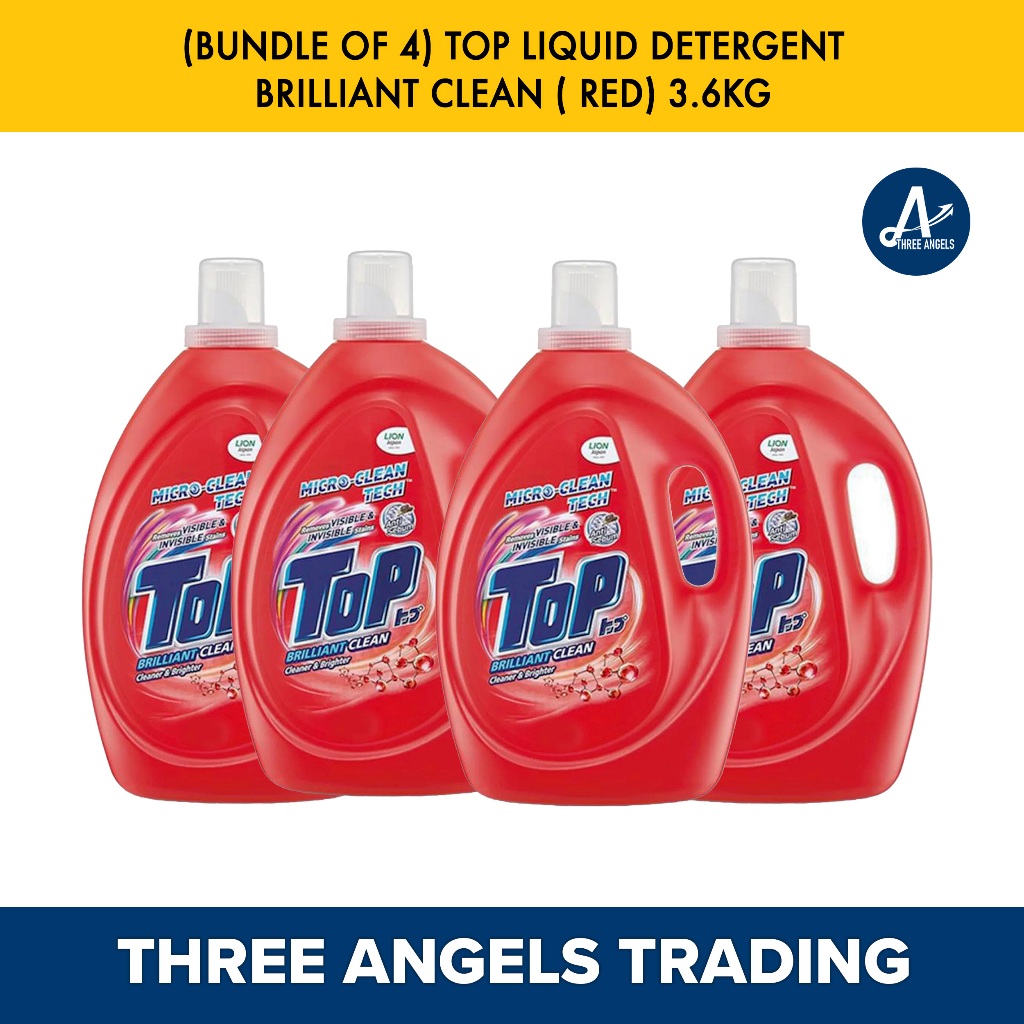 (Bundle of 4) TOP Liquid Detergent - Brilliant Clean ( Red) 3.6kg ...
