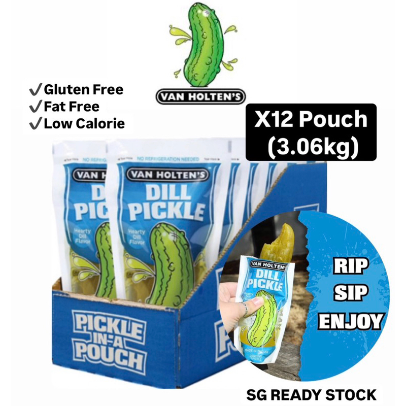 Pickles, Van Holten's Pickles JUMBO [12 pack] Pickle-In-A-Pouch Jumbo ...