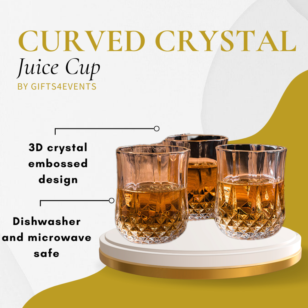 3D Curved Crystal Juice Cup with Gift Box – Wedding Door Gift ...