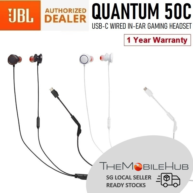 JBL Quantum 50C Wired USB-C In-Ear Gaming Headset Earphone Earpiece with Built in Mic | Shopee ...
