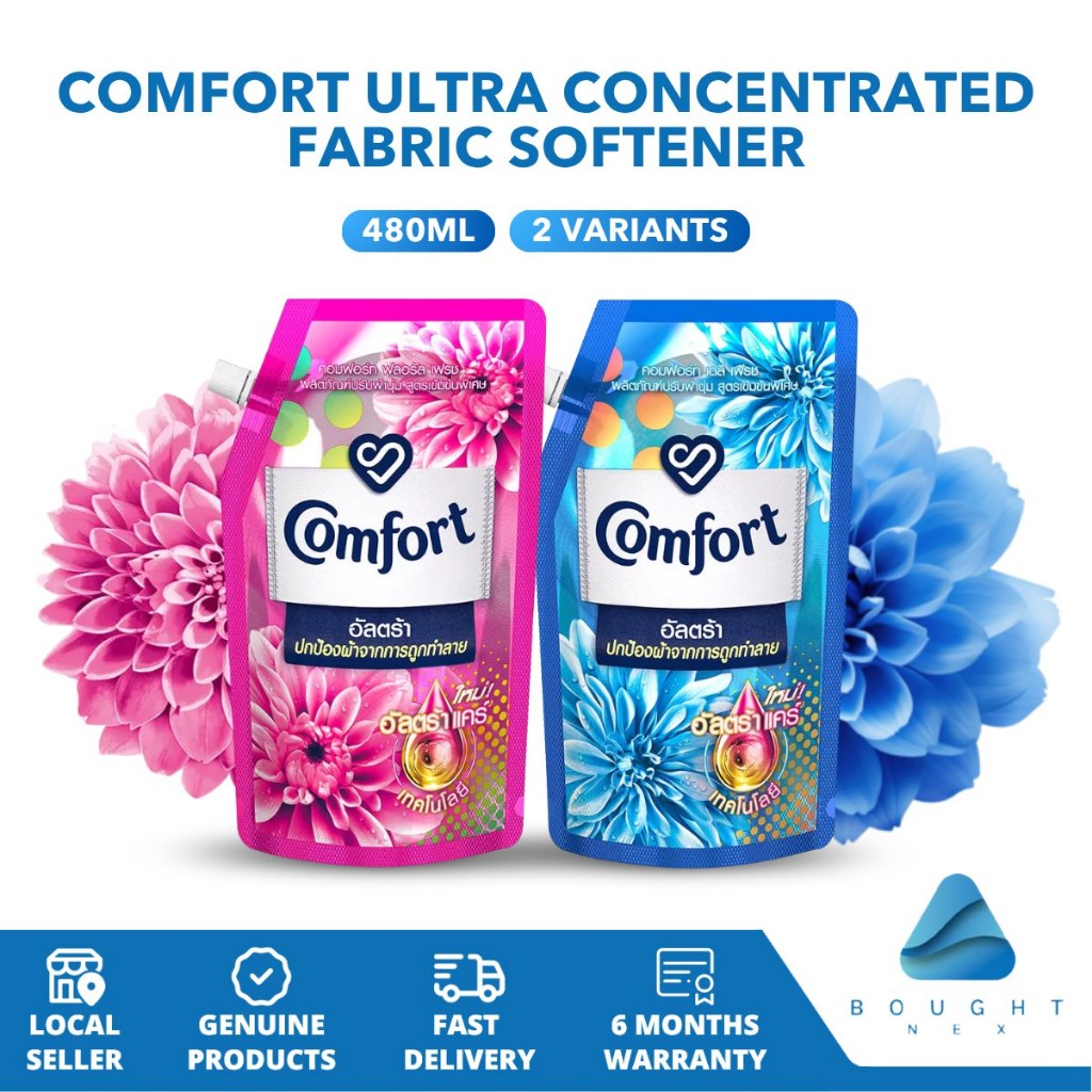 Comfort Ultra Concentrated Fabric Softener 480ml Long-Lasting Freshness ...