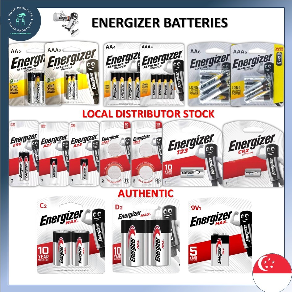 🇸🇬【SG LBHH】ENERGIZER Batteries/AA/AAA/AAAA/E96/A27/A23/2032/2025/123 ...