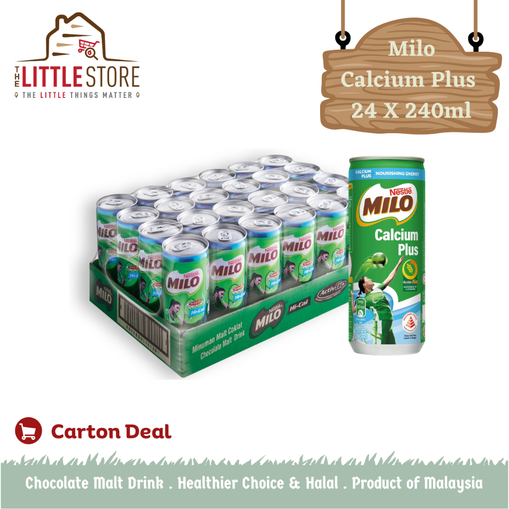 [Carton Deal] Milo Calcium Plus Can Drink 24 Cans X 240ML (Singapore ...