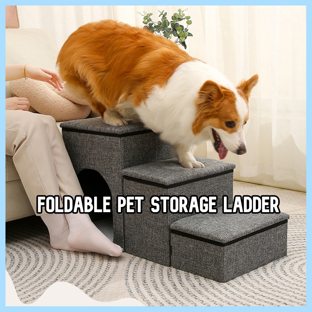 [SG] Foldable Pet Stairs Storage Box/ Dog Step Sofa Staircase/ Cat ...