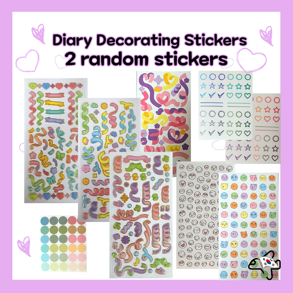 Diary Decorating Stickers/2 Random Stickers/Korean Diary Decorating ...