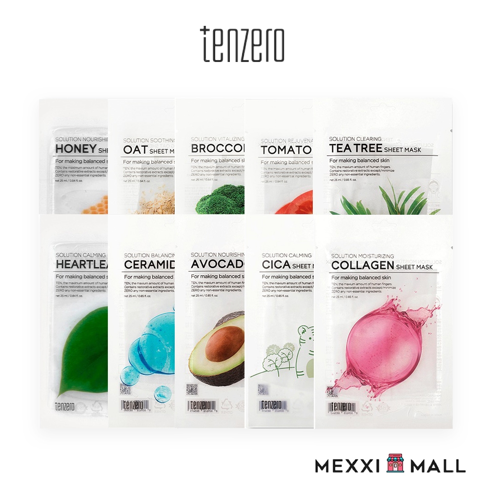 [TENZERO] Solution Sheet Mask (10 Types) 25ml x 10 sheet | Shopee Singapore