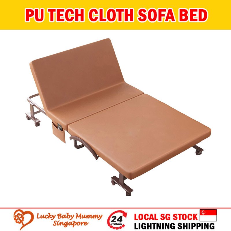 PU Tech Cloth Foldable Sofabed/ Simple Bed/Lazy/Folding/ Sofa | Shopee ...