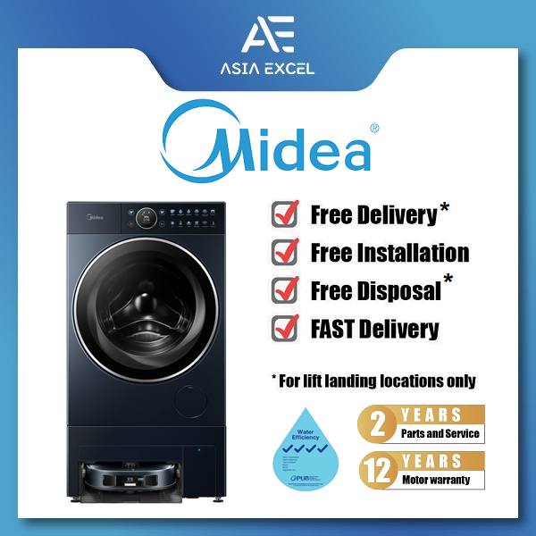 MIDEA WBMF310 10/7KG 4 IN 1 FRONT LOAD AI SMART CONTROL WASHER CUM ...