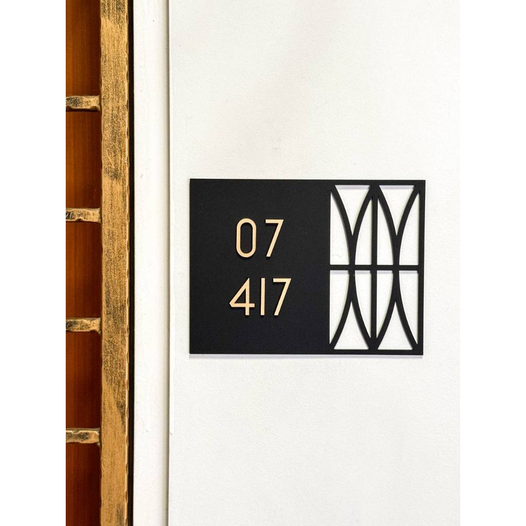 Geometric Grid Unit Number Plaque | SG seller | Door Unit Numbers | HDB ...