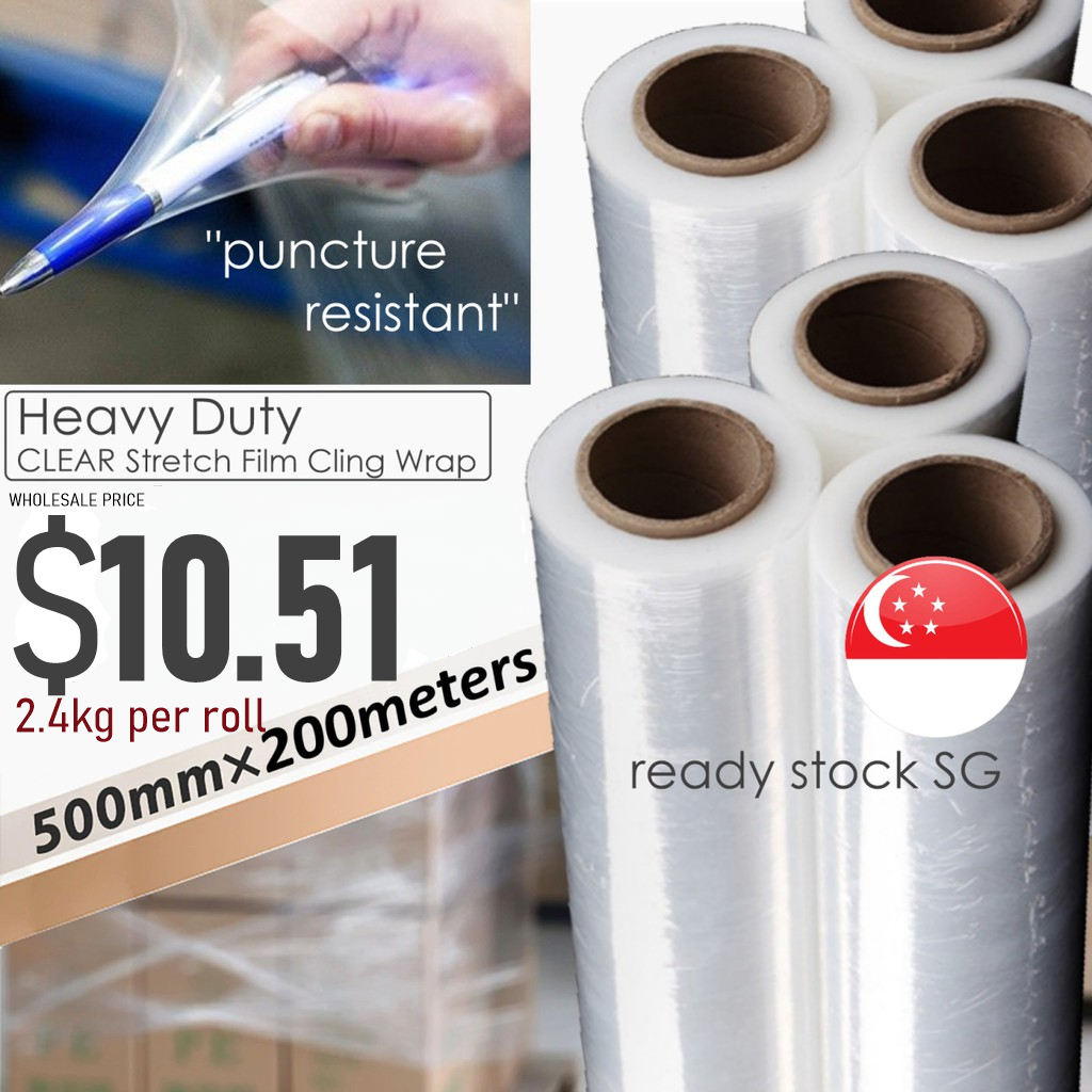 Heavy Duty (Clear) Stretch Film Pallet Cling Wrap | Shopee Singapore
