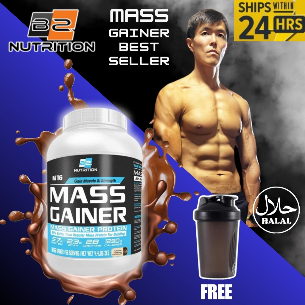 (FREE SHAKER) BS Nutrition Mass Gainer 2KG, HALAL, Build Muscle, Bulk ...