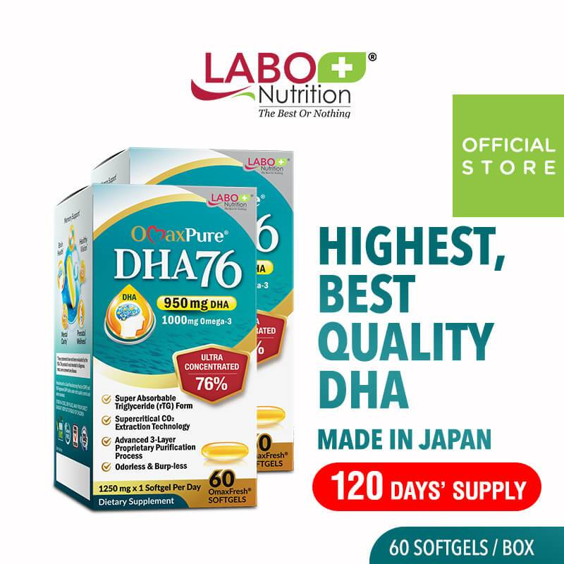 [2 Boxes] LABO Nutrition OmaxPure DHA76 -Quality DHA Fish Oil Smarter ...