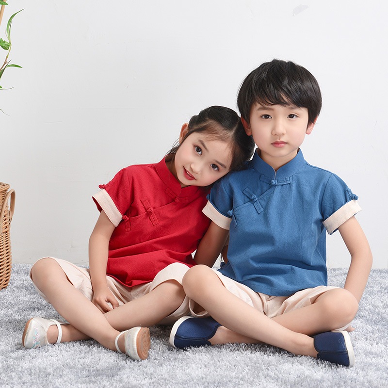 Boys Traditional Chinese Style Clothing/Tops Short Sleeve/Racial ...