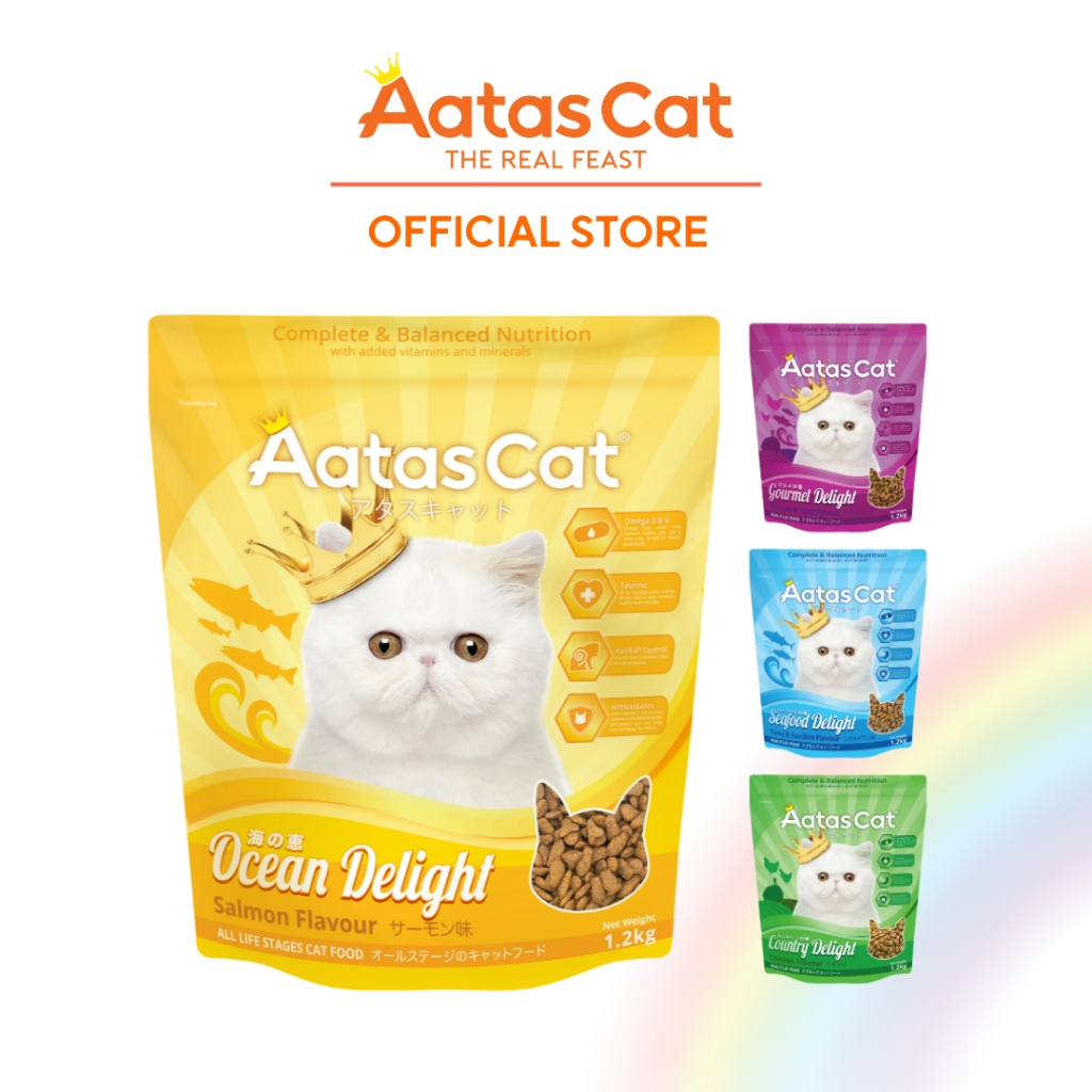 Aatas Cat - Delight Complete & Balanced Dry Cat Food, 1.2kg, | Shopee ...