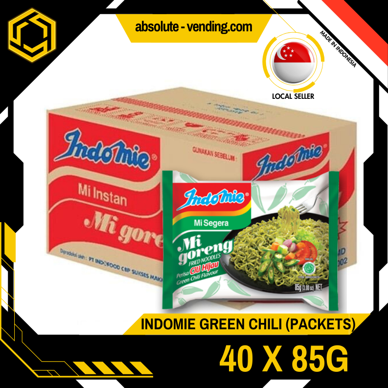 INDOMIE Mee Goreng Green Chilli 40 PACK X 85G (PACKETS) | Shopee Singapore