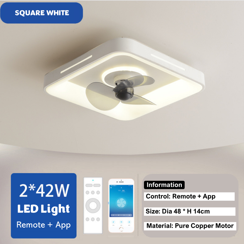 Ceiling Fan Lamp Remote Controlled Fan Lights For Bedroom Décor ...