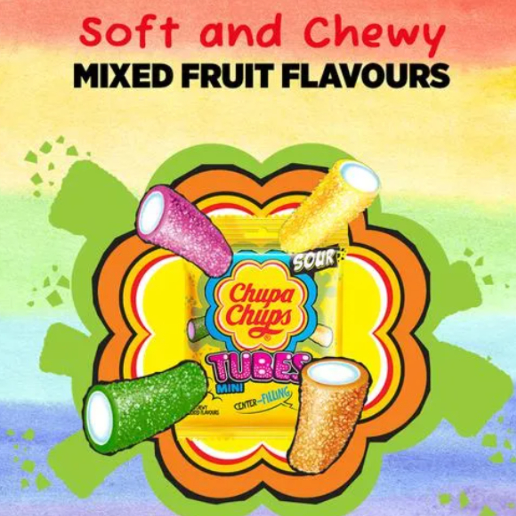 Chupa Chups Tubes Mini Soft & Chewy SOUR, Fizz Fizz Trick or Treat for ...