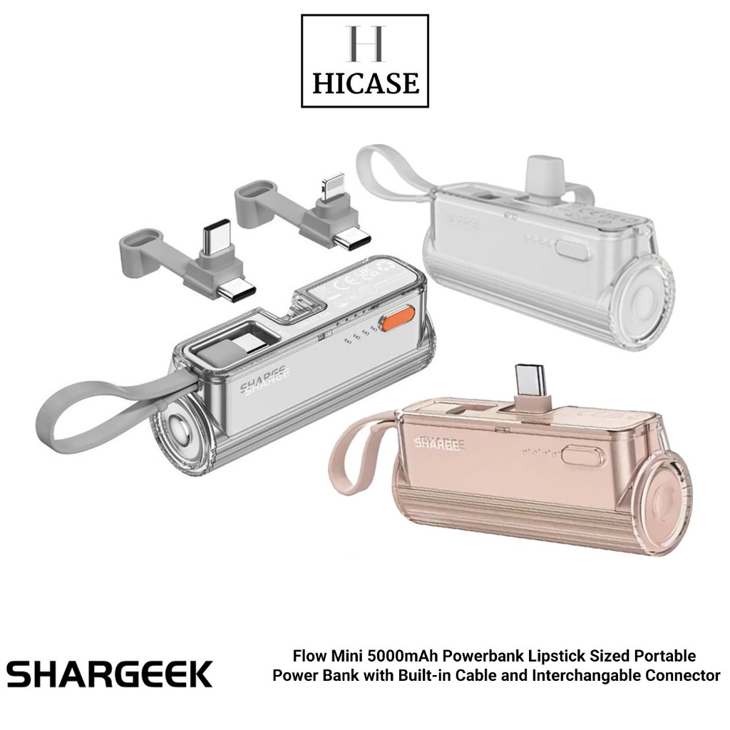 Sharge (Shargeek) Flow Mini 5000mAh Powerbank Lipstick Sized Portable ...