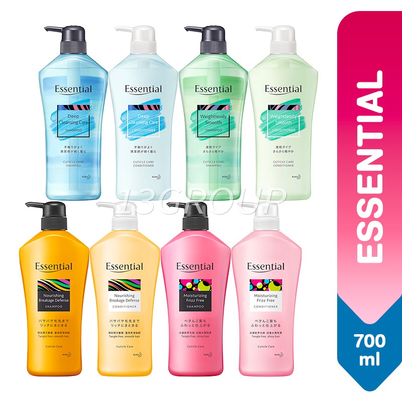 Kao Essential Shampoo / Conditioner, 700ml | Shopee Singapore