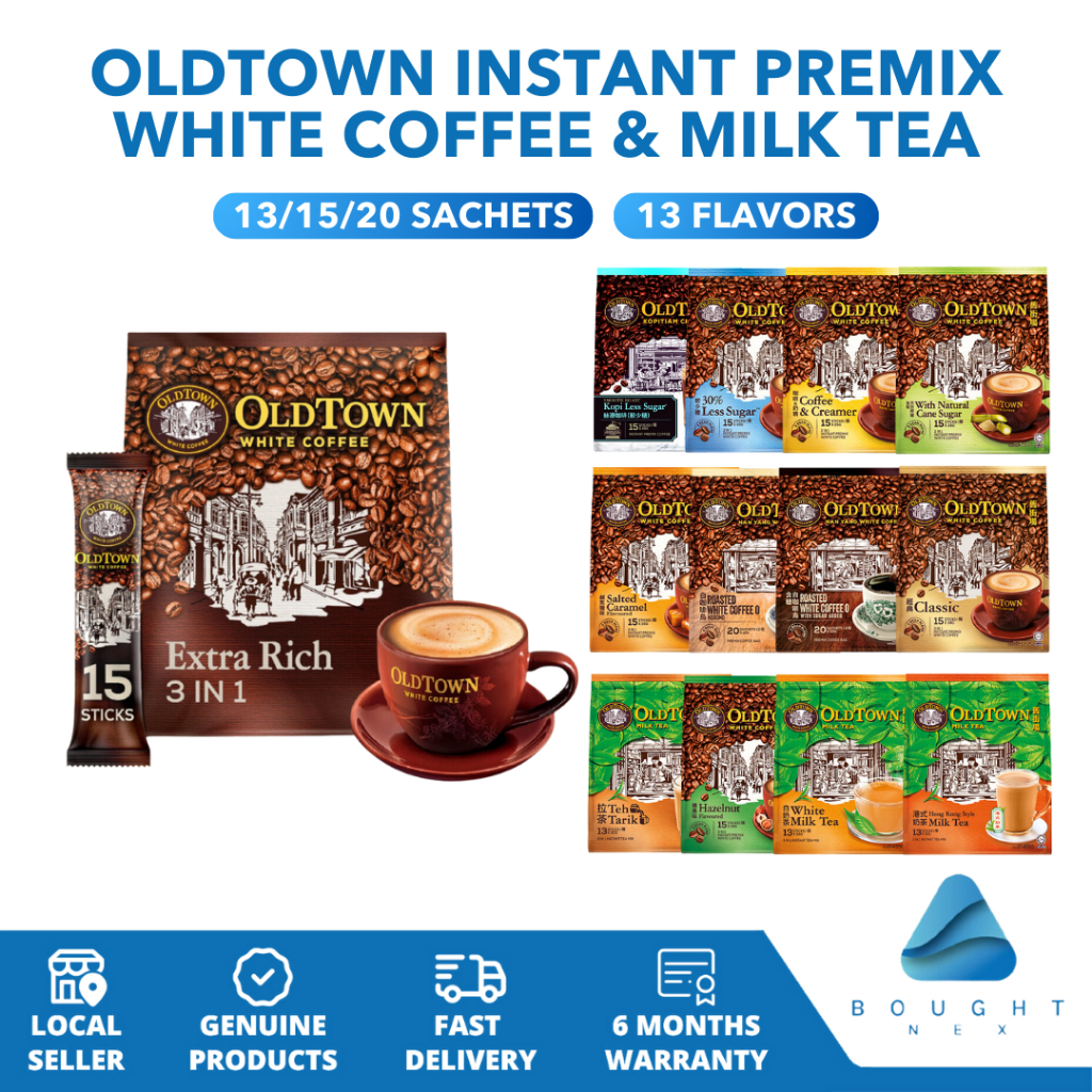 OLDTOWN White Coffee & Milk Tea - Instant Premix, 13/15/20 Sachets ...