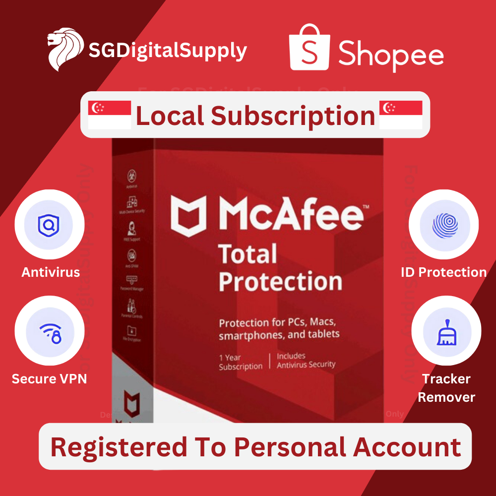 [SG License] McAfee Total Protection 1 Device | Antivirus Software PC ...