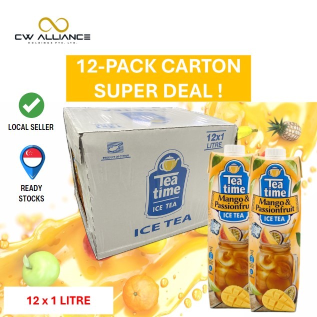 Mango & Passionfruit Ice Tea 12 x 1L Carton Tea Time | Shopee Singapore