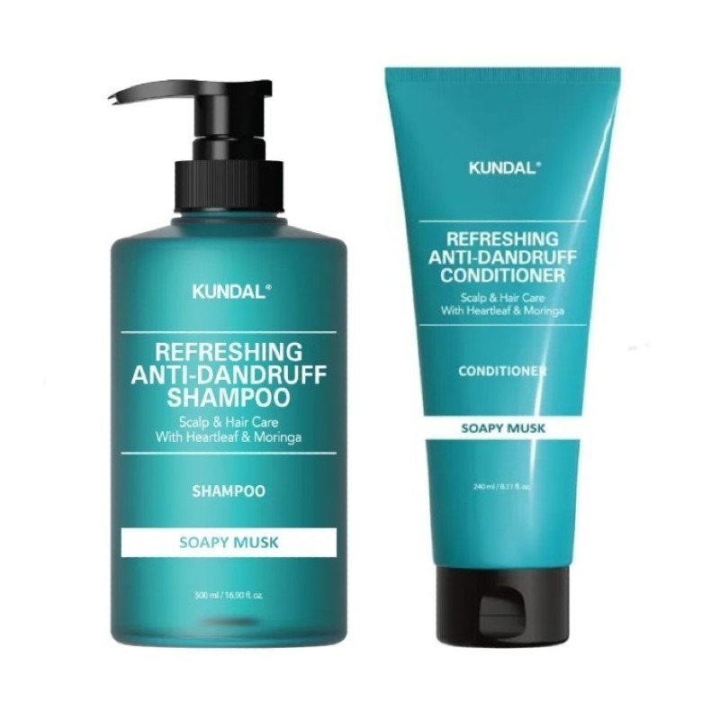 Kundal Refreshing Anti-Dandruff Shampoo Soapy Musk 500ml & Conditioner ...