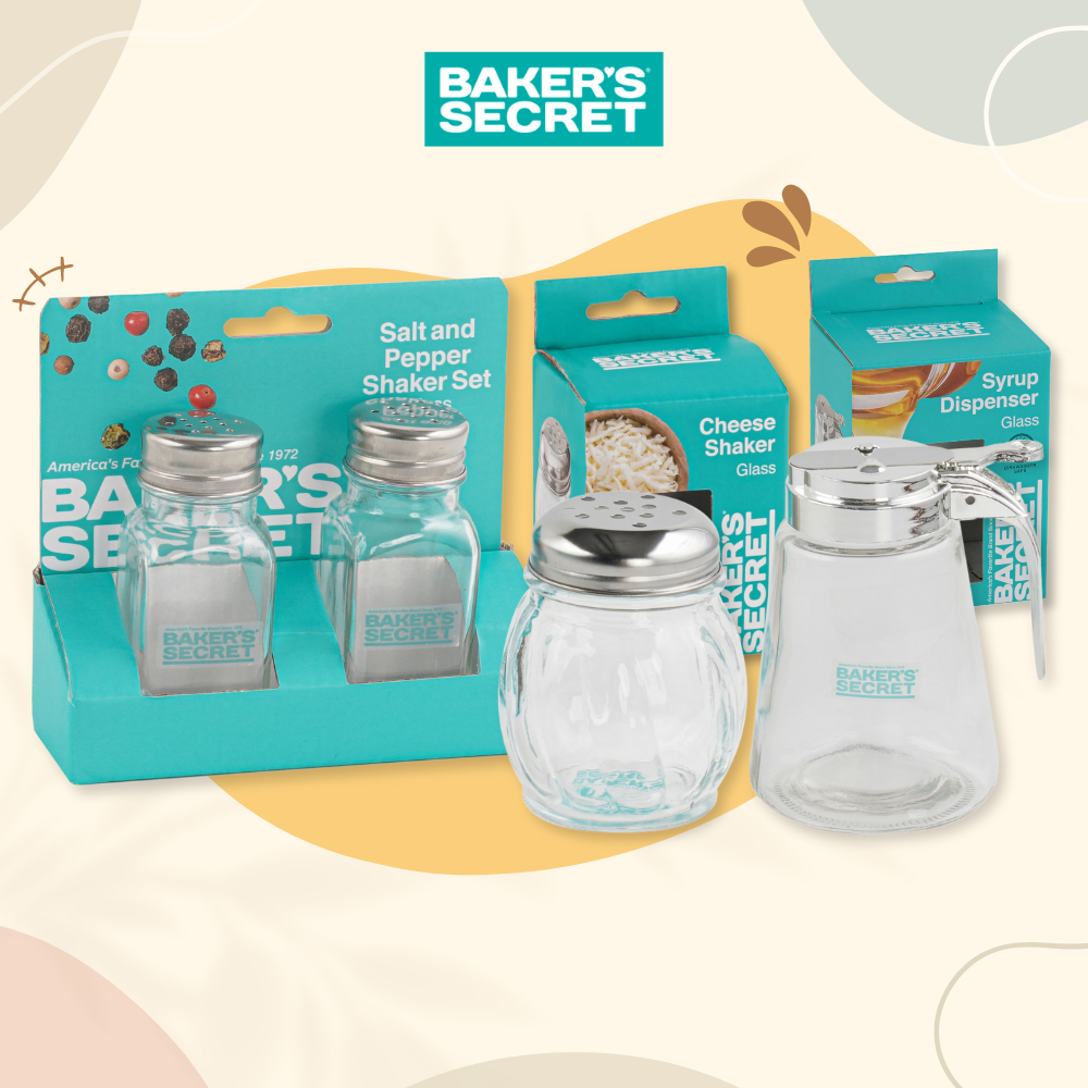 Table Matters - Baker's Secret - Premium Glass Salt & Pepper Set ...