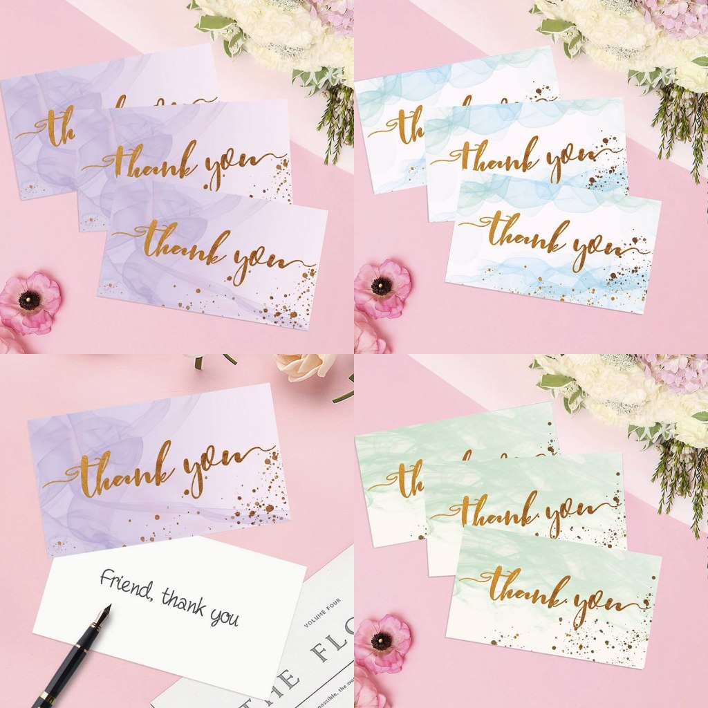 [SG] 50pcs Mini Thank You Card for Gifts & Business (5 designs ...