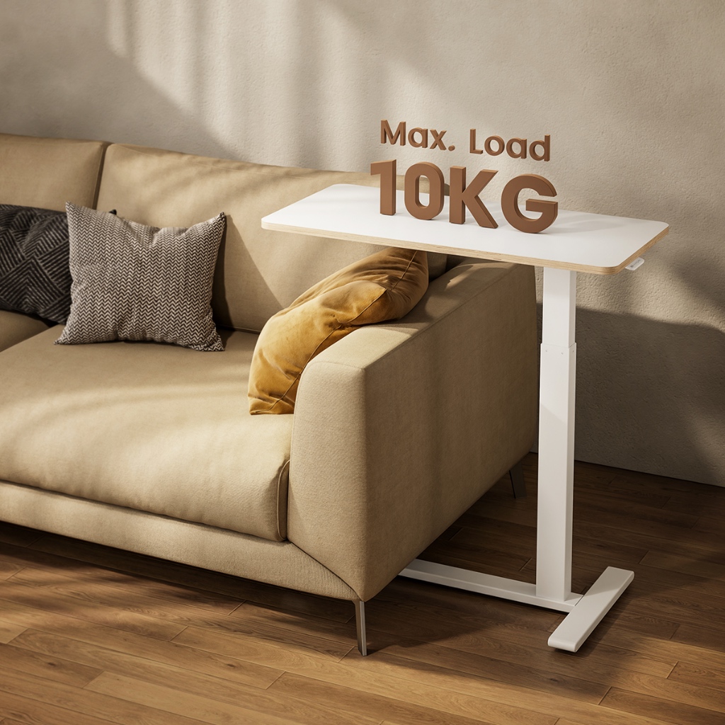 Hinomi Air Lift Side Table with Casters, Portable Bedside Table with ...