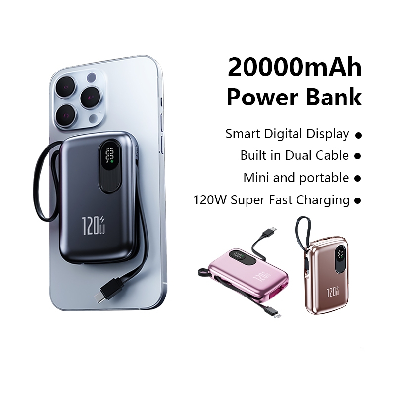 [SG Stock] CCC Power Bank 20000mah Powerbank Fast Charging Dual-Cable ...