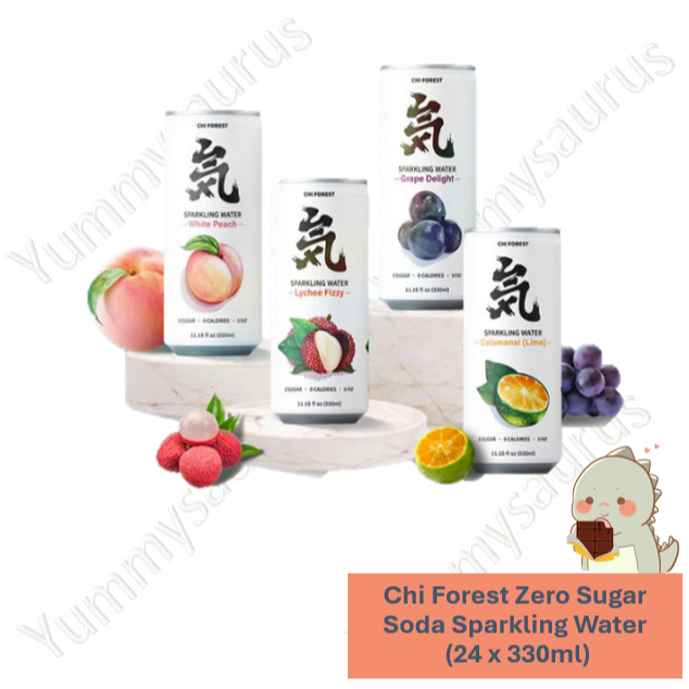 Chi Forest 元气森林 Zero Sugar Soda Sparkling Water 330ml × 24 Cans ...