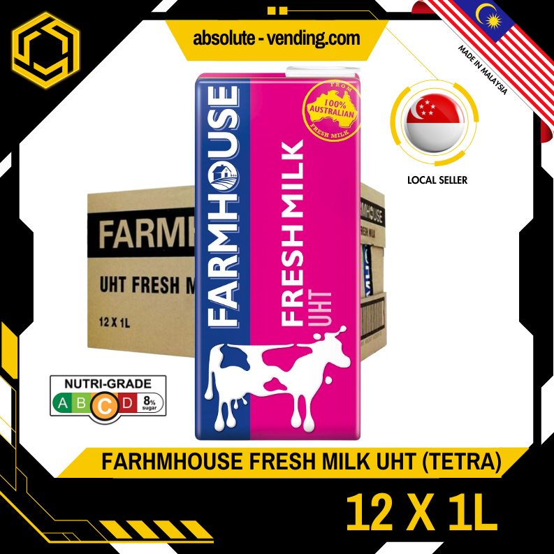 FARMHOUSE UHT Full Cream Milk 1L X 12 (TETRA) | Shopee Singapore