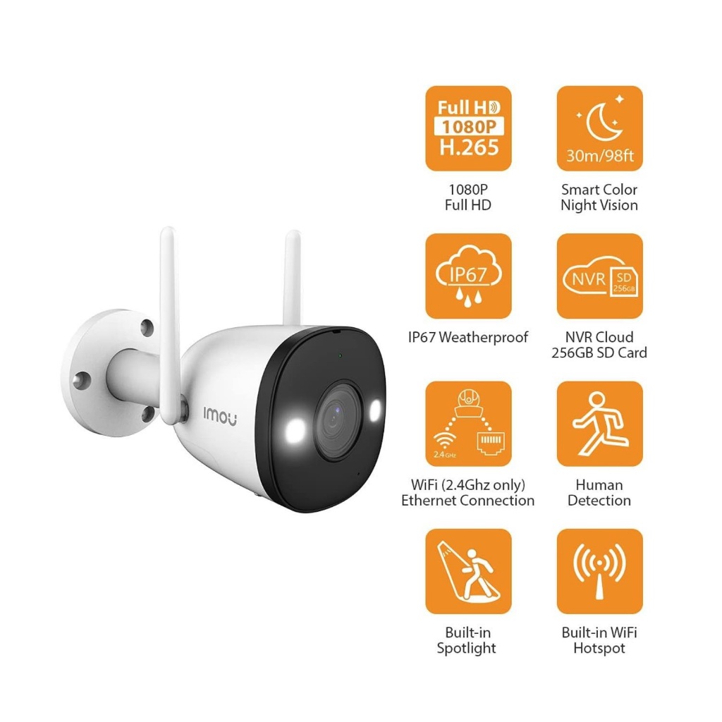 IMOU IPC-F22FP BULLET 2E 1080P 2MP OUTDOOR CAMERA | Shopee Singapore