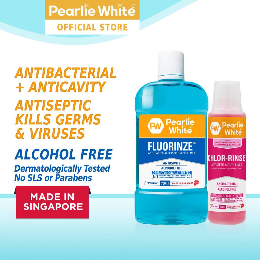 [Bundle of 2] Pearlie White Fluorinze Antibacterial Fluoride Mouth ...
