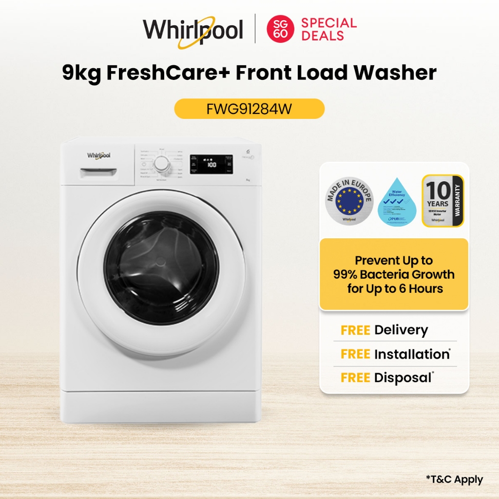 Whirlpool FWG91284W FreshCare+ 9kg Washer with 2 Years Warranty ...