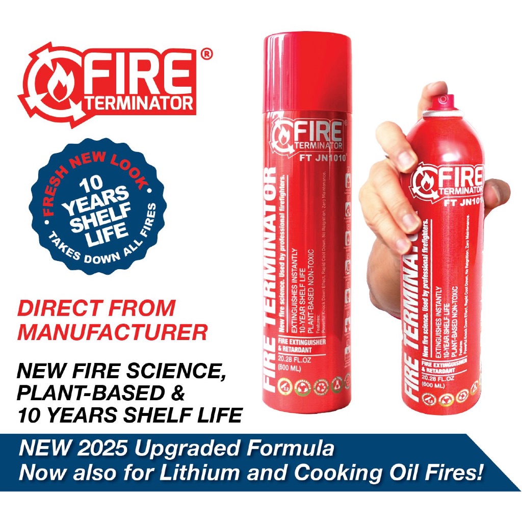Fire Terminator - Fire Extinguisher/Retardant. Now also for Cooking Oil ...