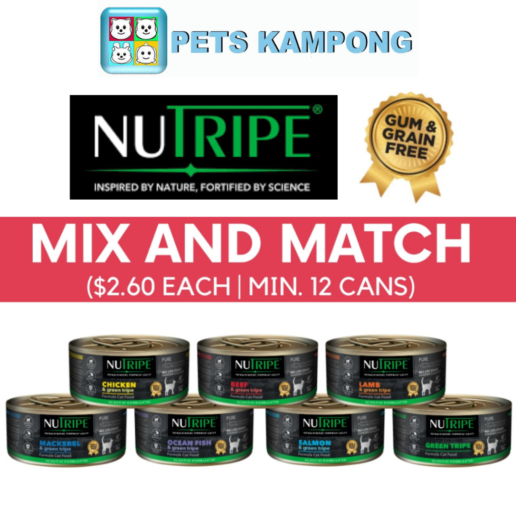 Nutripe Cat Pure with Green Tripe Gum Free Wet Food 95g | Shopee Singapore