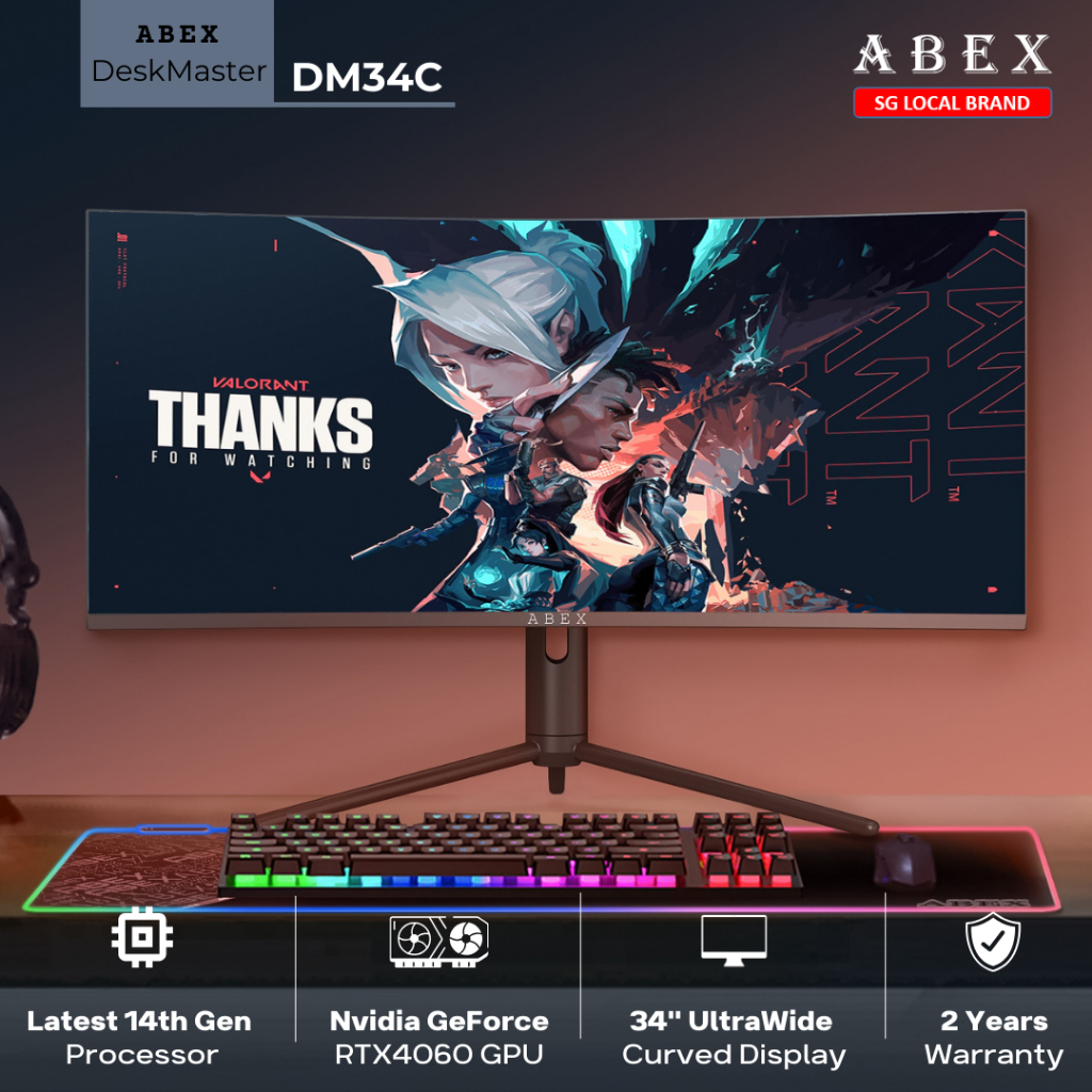 ABEX DM34C / All In One Gaming PC / 34" UltraWide Curved Display / i5 ...