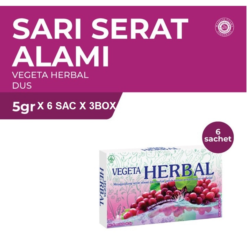BUNDLE X3 VEGETA Herbal 6 Sachet Per Box Melancarkan Buang Air Besar ...