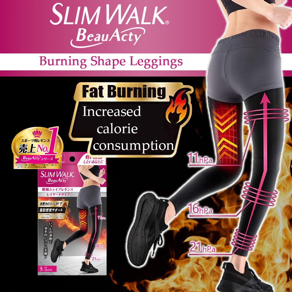 Japan Slim Walk Compression Shapes Leggings Knee Length Weight Loss ...