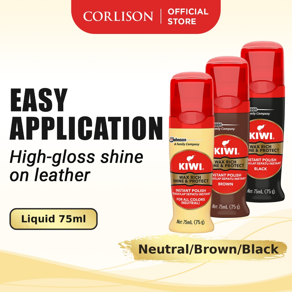 KIWI Paste Shoe Polish / Wax Rich Shine & Protect Liquid 75ml (Assorted ...
