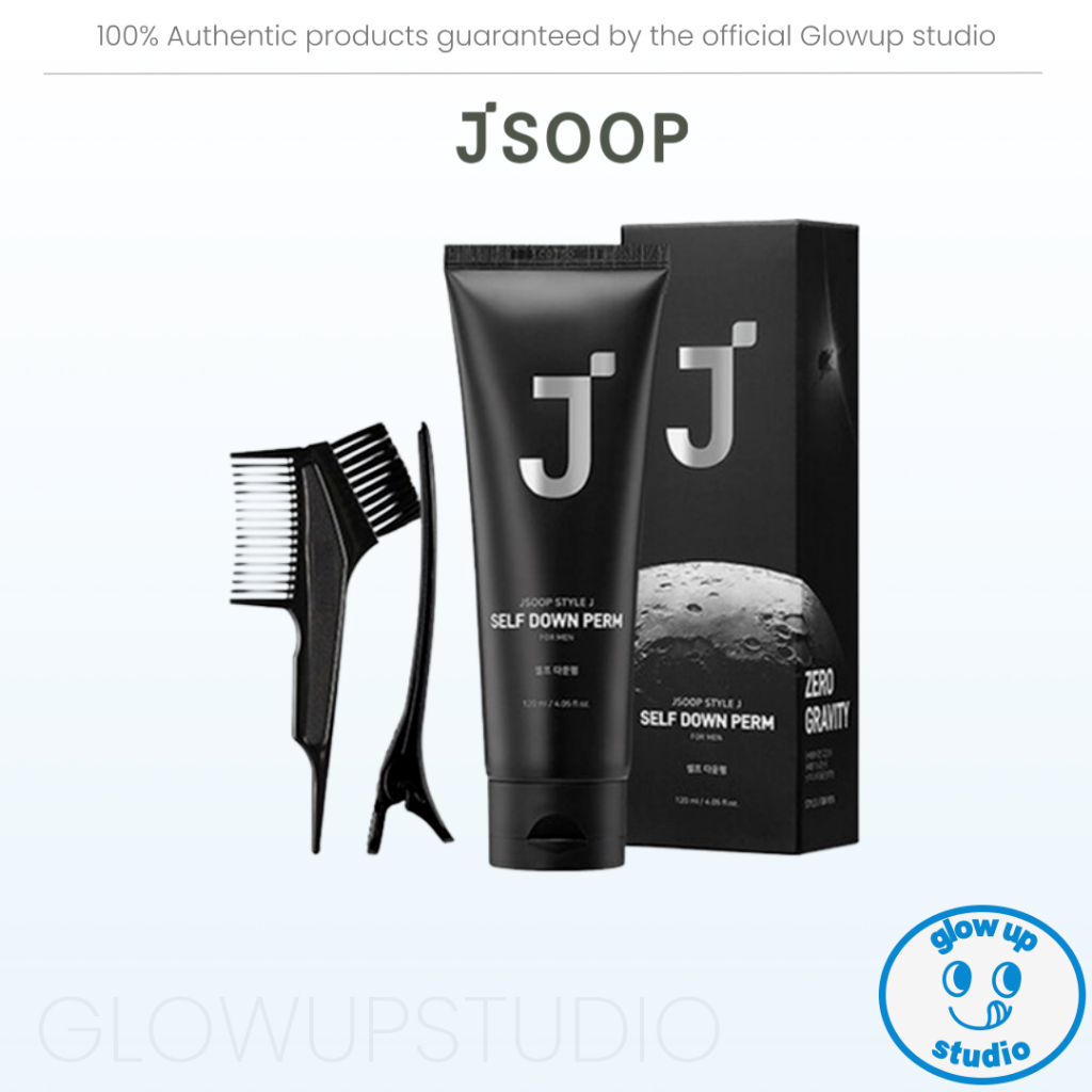 JSOOP Made In Korea Men Down Perm Cream Set (Cream 120ml+Clip+Perm Paper+Gloves+Perm Brush ...