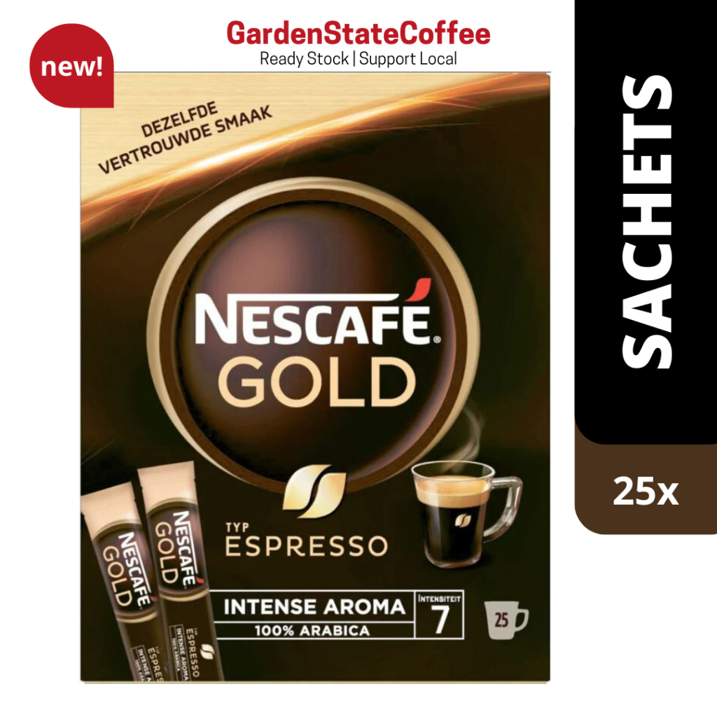 NEW (25 sachets) Nescafe Gold Espresso Instant Coffee 100% Arabica, 7/ ...