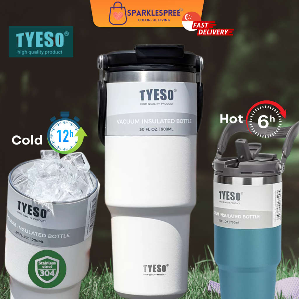 Original TYESO Vacuum Insulated Tumbler with Handle - 750ml & 900ml ...