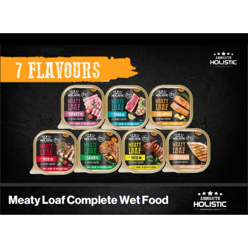 Absolute Holistic Complete & Balanced Meaty Loaf Wet Tray Food for Dog ...