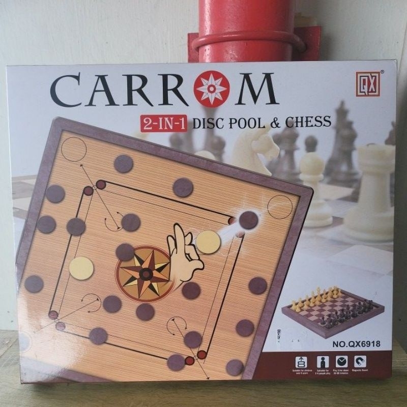 2 in 1 Carrom and Chess Board (40cm x 40cm) (Ready Stock) | Shopee ...