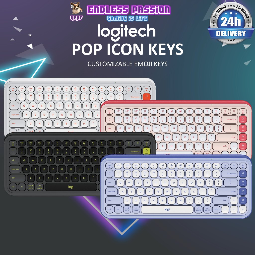 Logitech POP Icon Keys Compact Wireless Keyboard with Customizable ...