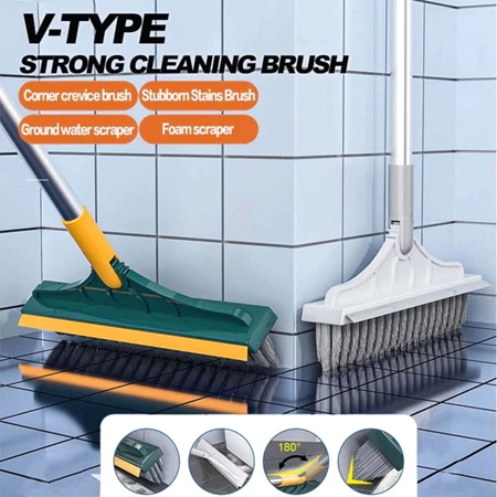 [SG STOCK] 3 in 1 Bathroom Grout Cleaning Floor Brush Long Handle ...