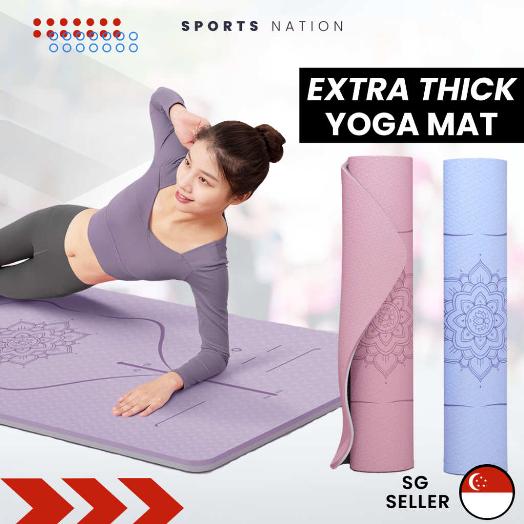 Yoga Mat Thick Long Non-slip Exercise Mat Fitness Exercise Pilates Gym ...
